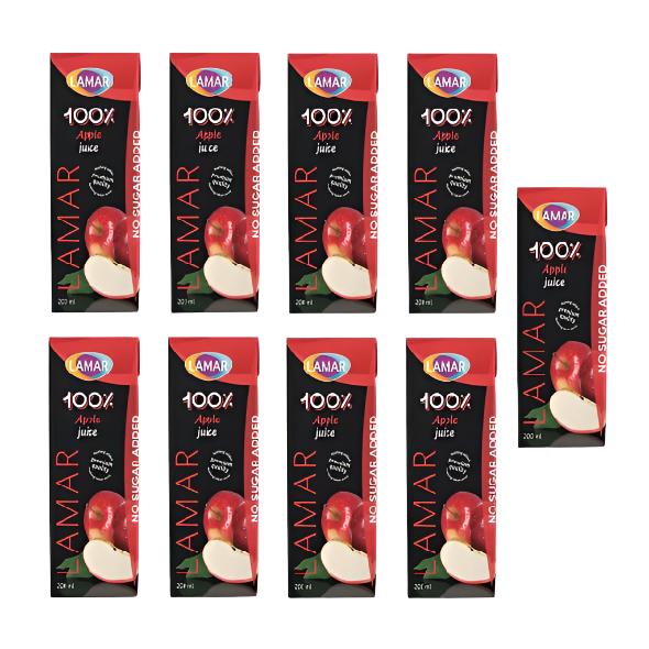Lamar 100% Apple Juice 200ml - Pack of 9 – 3ard