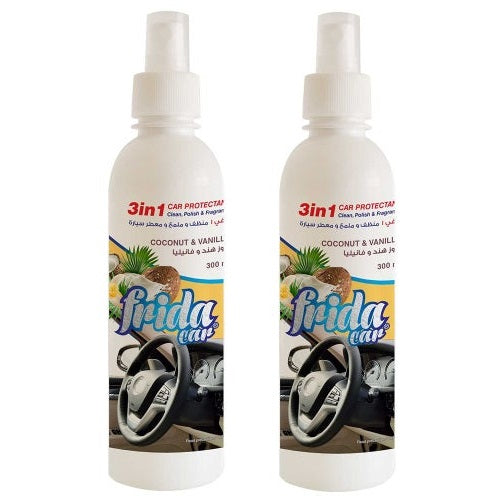 Frida Car Polish , Fragrance & Protectant Coconut Vanilla 300ml - Pack ...