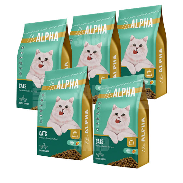 Alpha Cat Dry Food Adult Poultry 1kg - Pack of 5 – 3ard