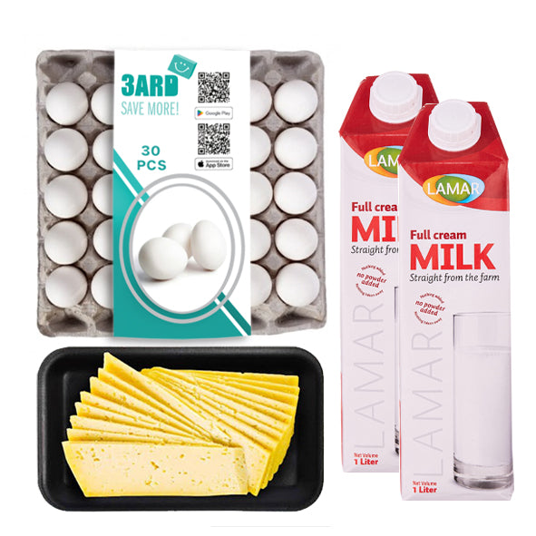 2 Lamar Full Cream 1L + 30 Pcs White Eggs + 1\4 Kilo Avanti Roumy Chee ...